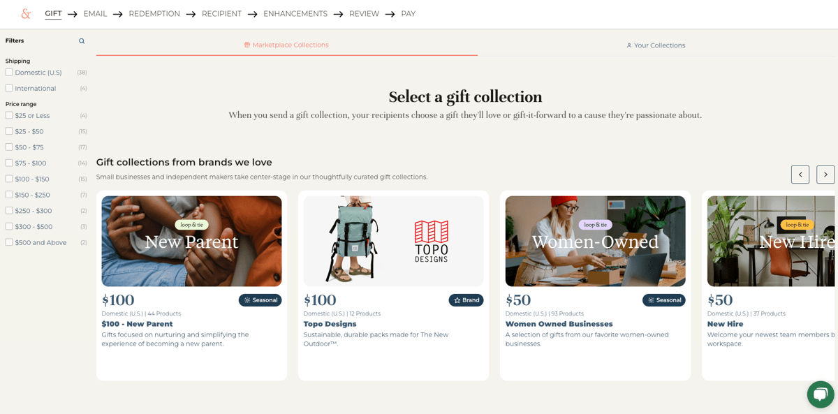 How do I Send a Gift on Loop & Tie?
